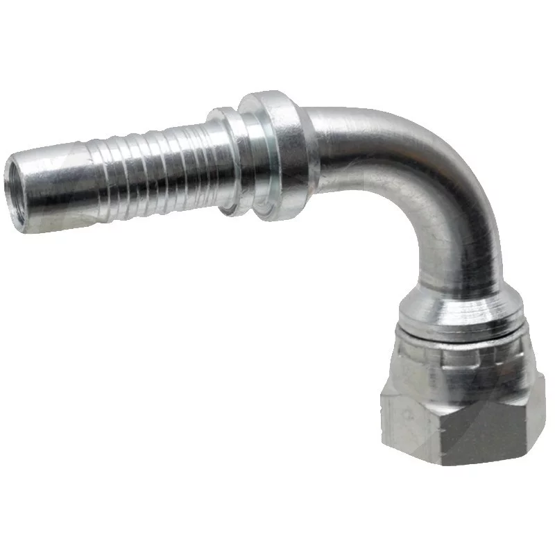 Raccord hydraulique à sertir femelle orfs pn 12 dkorf 1 pouce 90 degrès