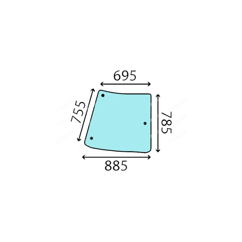 Vitre de coin droite r201575 pour john deere