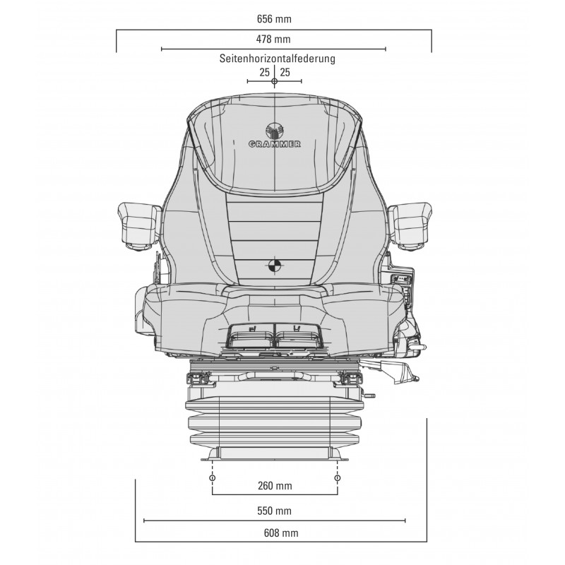 Siege grammer maximo evolution dynamic MSG 95 AL 741 tracteur agricoles John Deere CASE