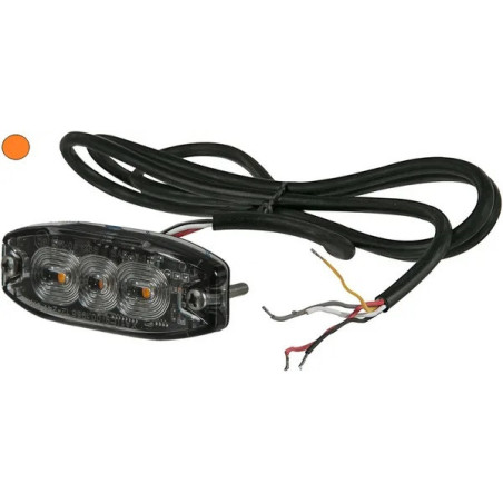 FEU DE SIGNALISATION 3 LED FLASH ORANGE 12/24V STROBOSCOPIQUE POUR ...