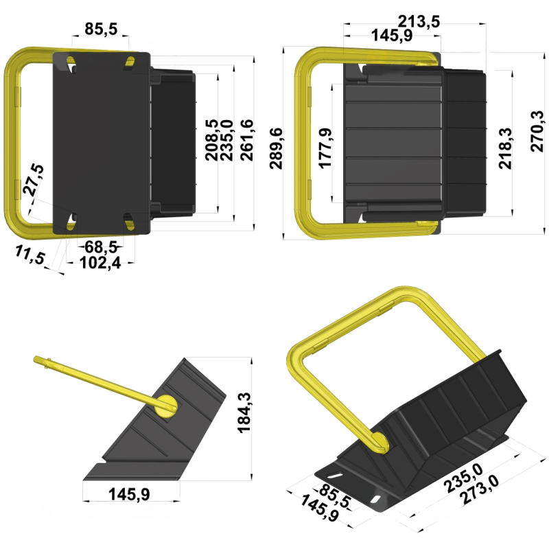 SUPPORT POUR CALE DE ROUE REMORQUE POIDS LOURDS