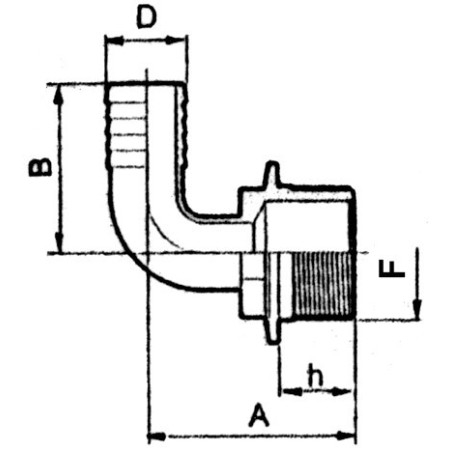 Curved hose connector