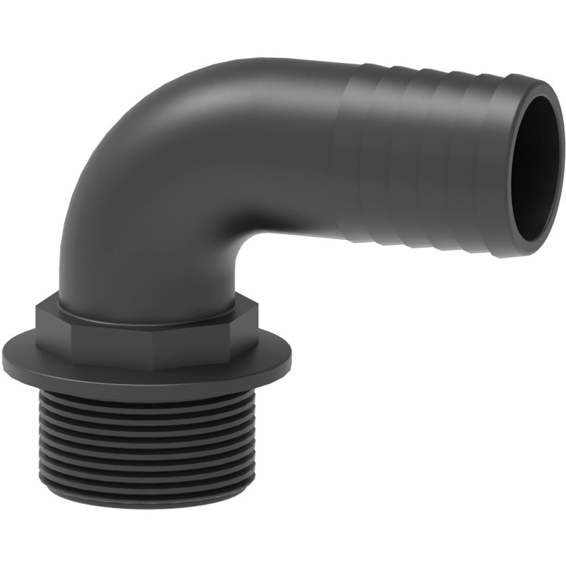 Curved hose connector