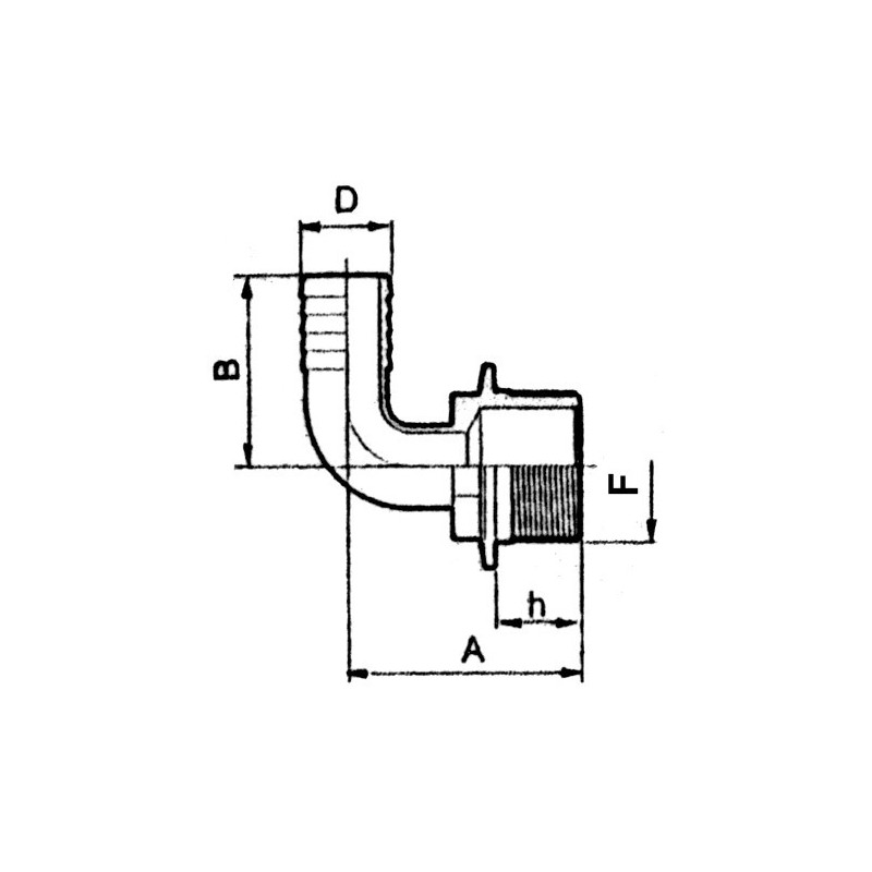 Curved hose connector