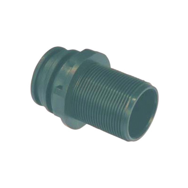 Male threaded through-wall fitting with male connection