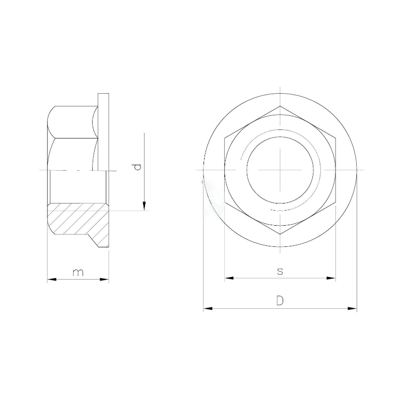 ECROU A EMBASE LISSE DIN6923 - M10 - EMBASE 21.8 MM