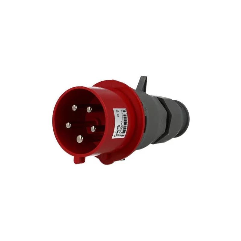 Ficha CEE 400V 4P+T 16A vermelha | norma IEC 60309, IP44