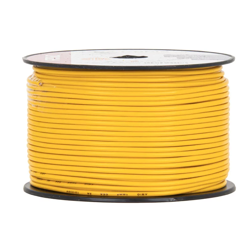 Fil électrique jaune 1x1,5 mm² – Bobine 50 m – 12/230 V