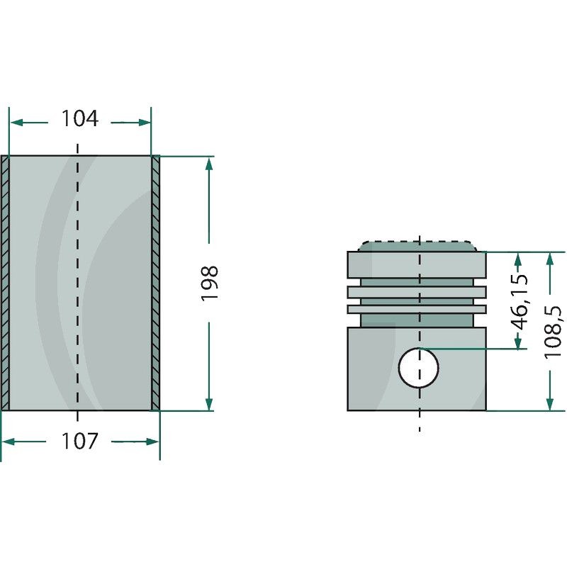 KIT CHEMISE PISTON COMPLET FIAT IVECO 8035.05 - 8045.05 - 8055.05 ...