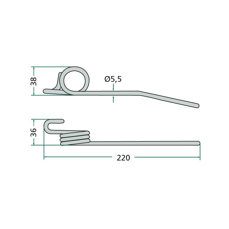 Dent de rabatteur droite pour john deere - z56957
